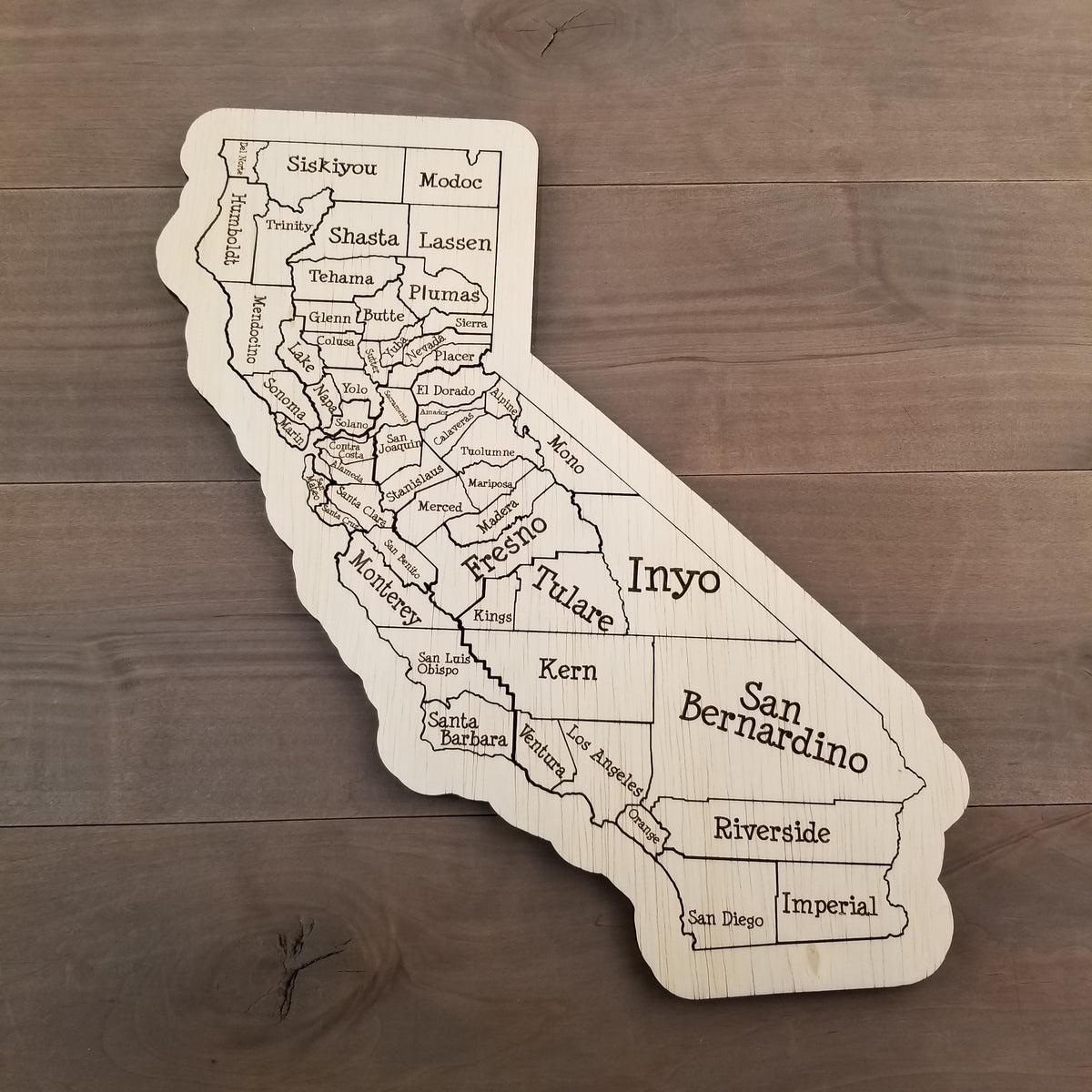 California State Counties Puzzle – Falls Laser